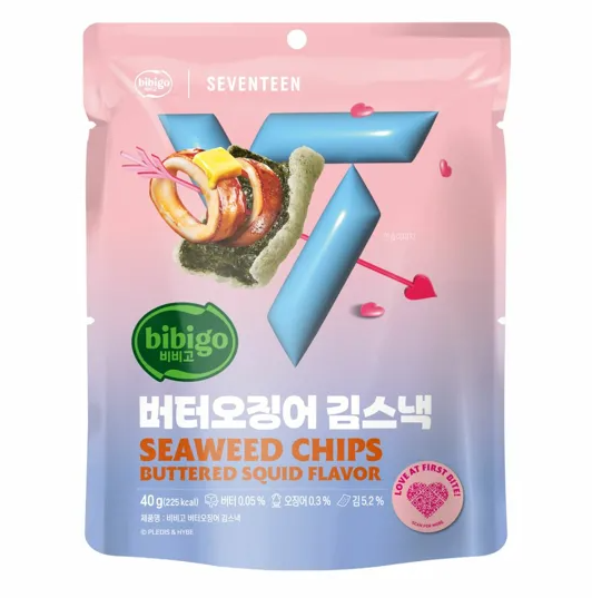 SEVENTEEN - BIBIGO X SEVENTEEN SEAWEED CHIPS BUTTERED SQUID FLAVOR 40g ...