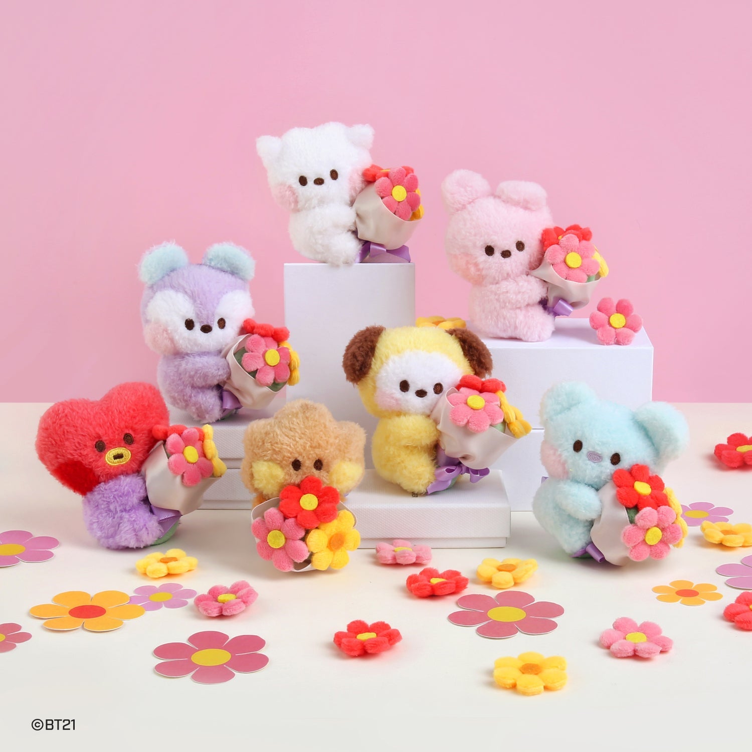 BT21 - BOUQUET MININI PLUSH KEYRING | COKODIVE