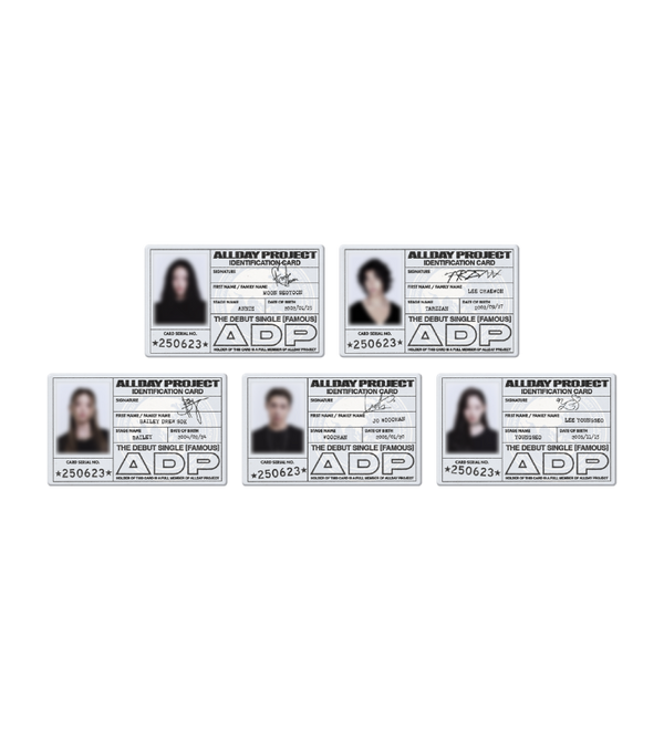 ALLDAY PROJECT - FAMOUS OFFICIAL MD DEBUT ID CARD SET | COKODIVE